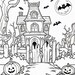 Kawaii Halloween Haunted Houses Coloring Pages for Kids - 30 Pages, US ...