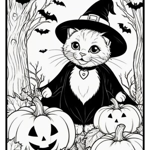 Halloween Animal Coloring Pages | 24 Unique Sheets | Cat | 8 Page Bonus ...