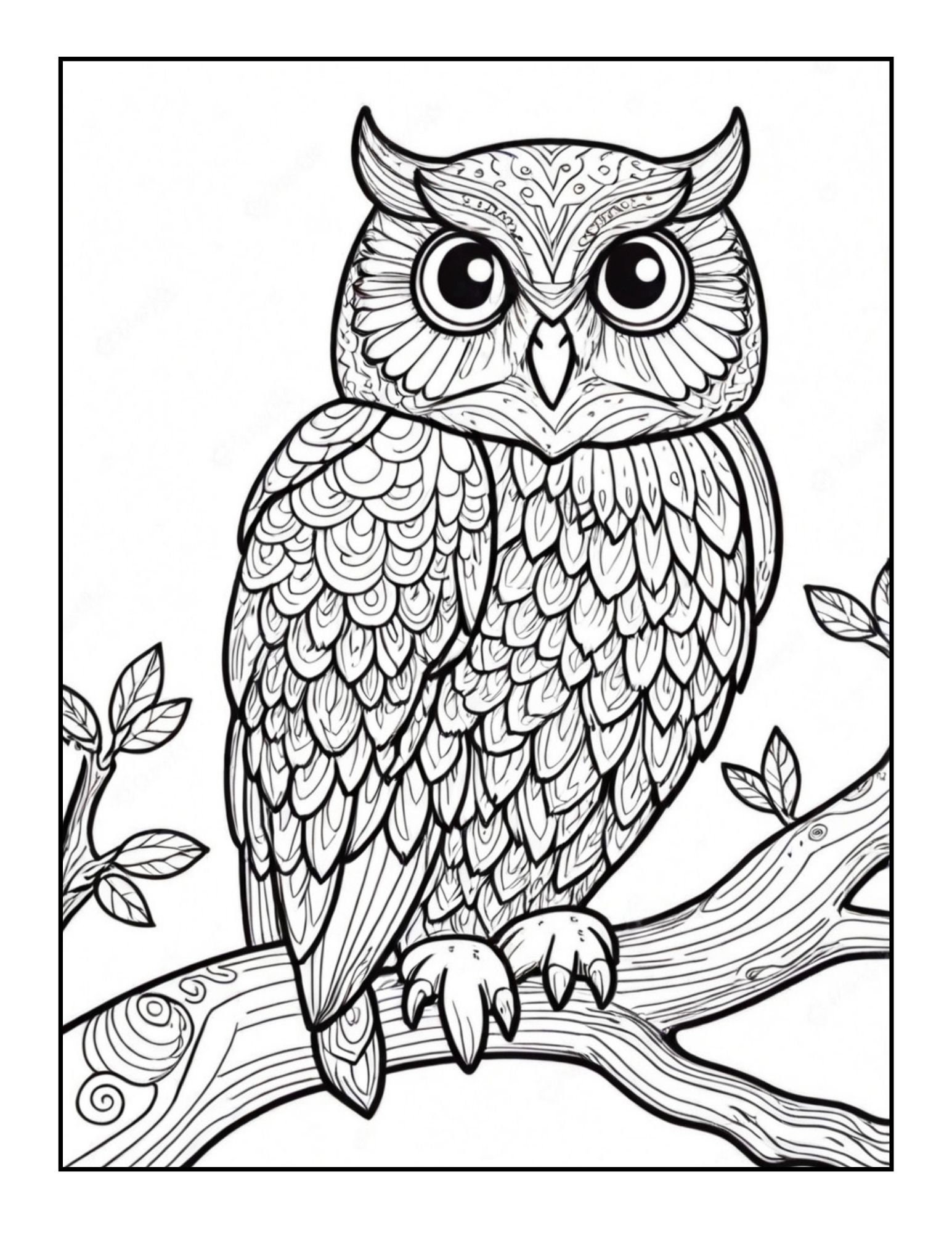 Owl Coloring Pages for Kids and Adults | Printable Owl Coloring Book ...