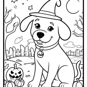 Halloween Animal Coloring Pages | 30 Unique Sheets | Dog - Etsy
