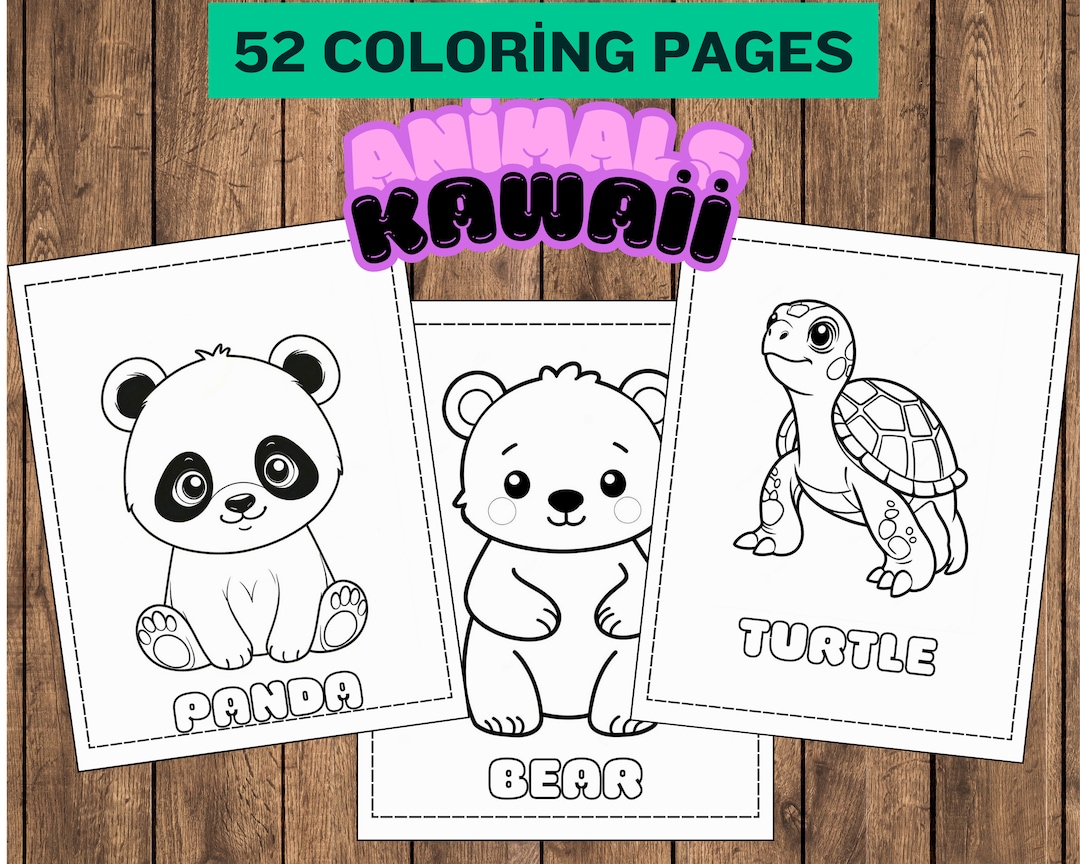 Adorable Kawaii Animal Coloring Pages -kawaii Book - Fun for All Ages ...