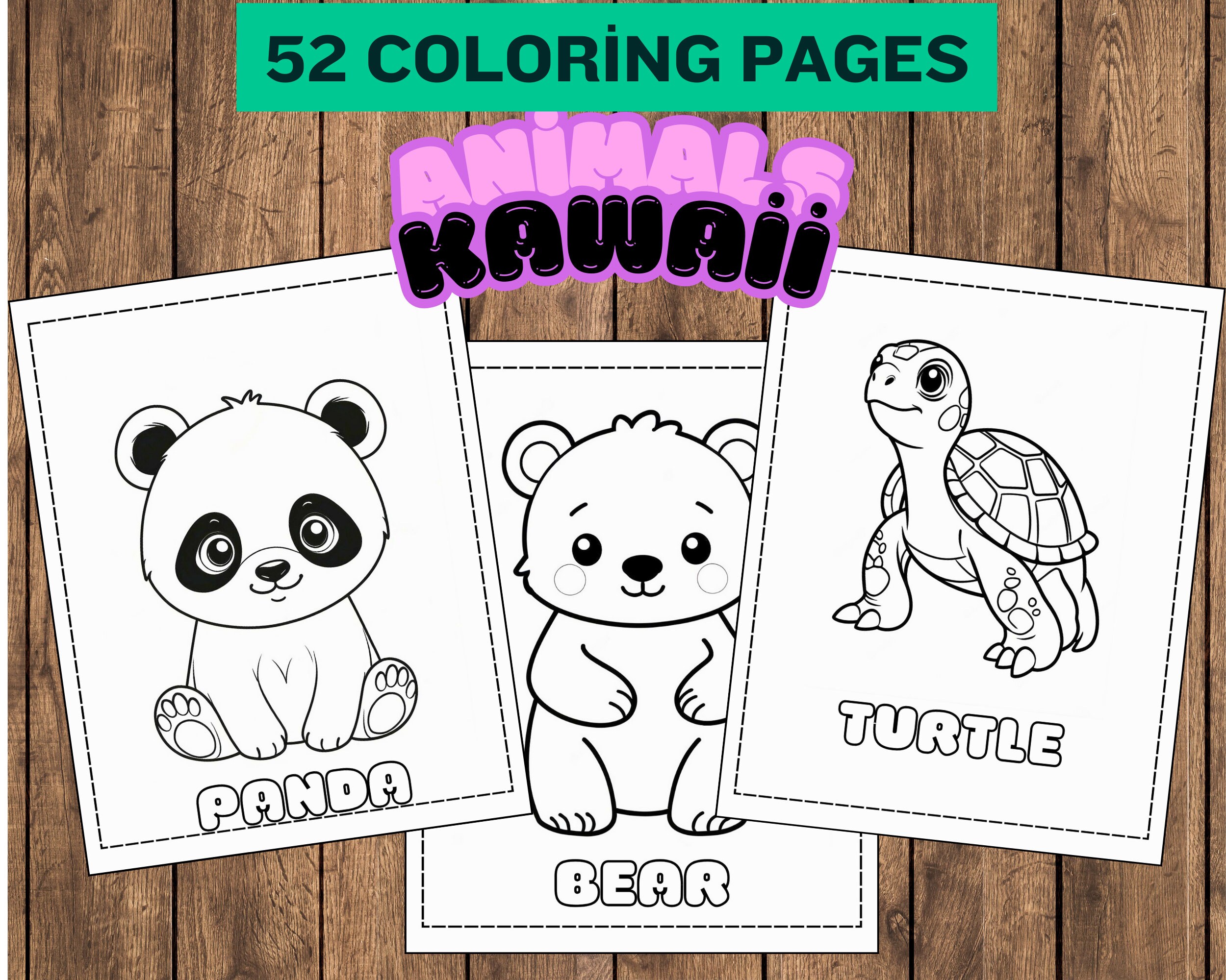 Adorable Kawaii Animal Coloring Pages -kawaii Book - Fun for All Ages ...