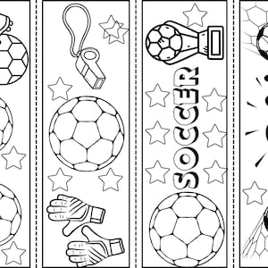 Printable Soccer Coloring Bookmarks - Set of 4 Fun & Creative Designs ...