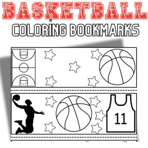 Printable Basketball Coloring Bookmarks Set of 4 Fun & Creative Designs ...