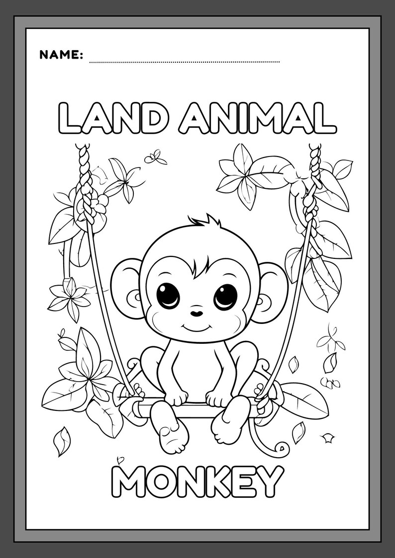 Kids Animal Coloring Pages | Printable Digital Download | Fun and ...