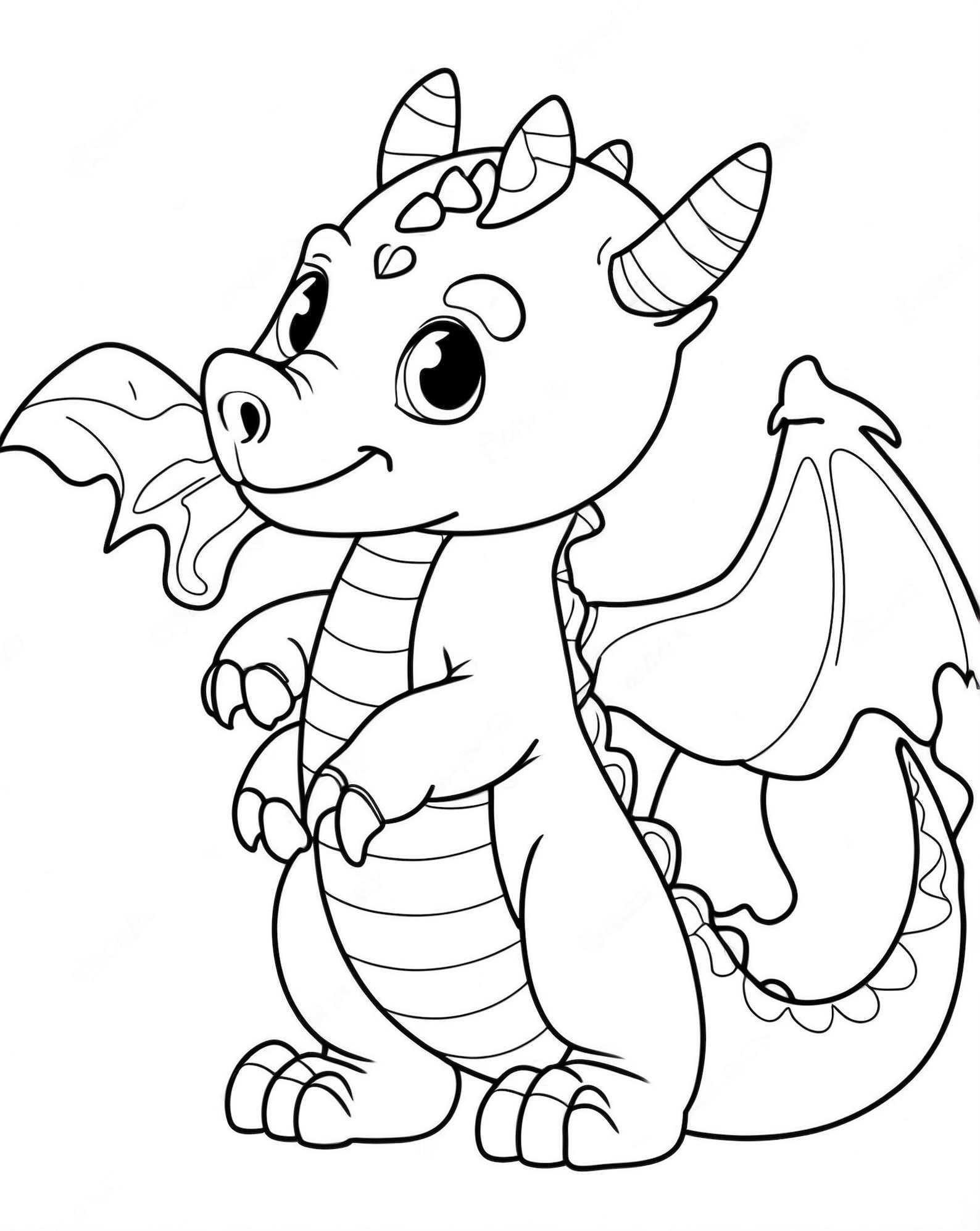 Cute Baby Dragon Coloring Pages | 16 Printable Designs (PDF) - Etsy