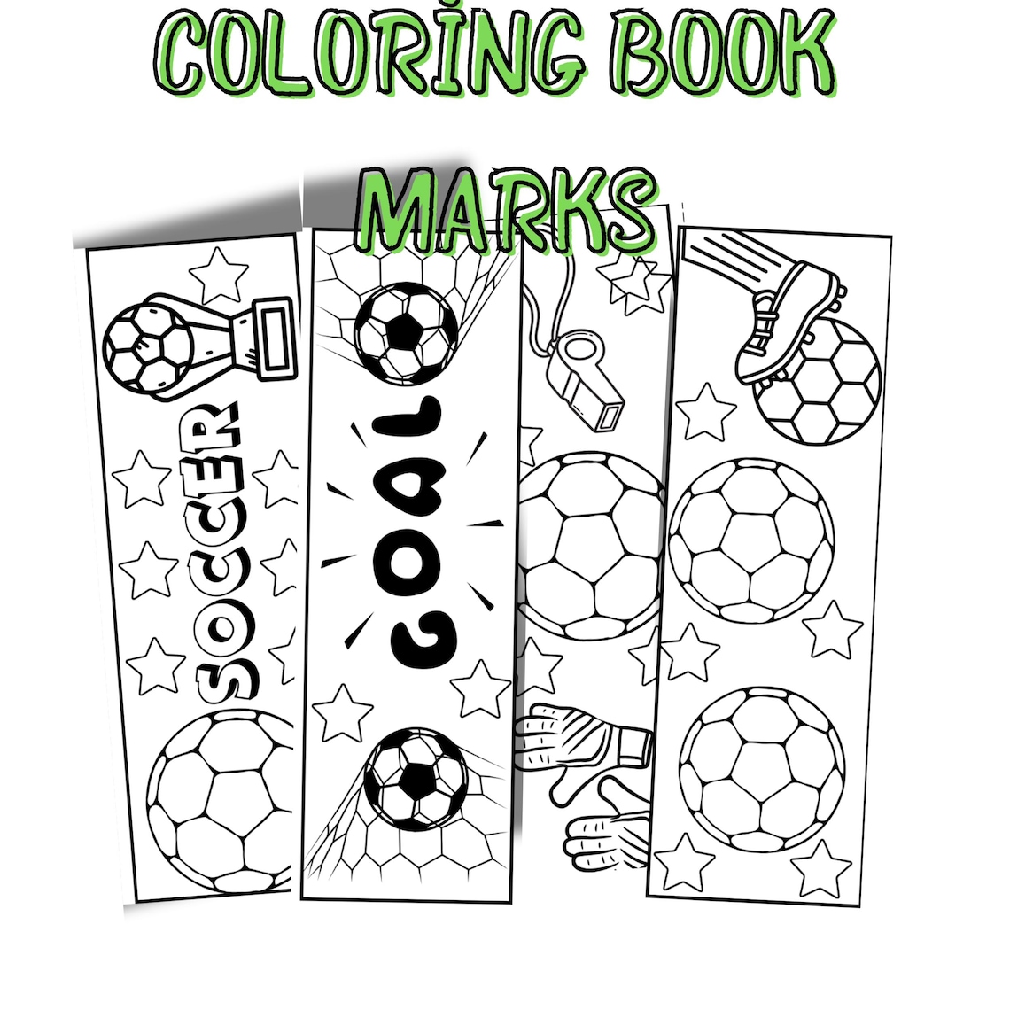Printable Soccer Coloring Bookmarks - Set of 4 Fun & Creative Designs ...