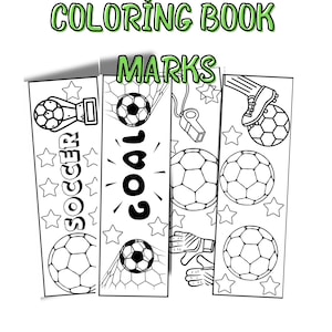 Printable Soccer Coloring Bookmarks - Set of 4 Fun & Creative Designs ...
