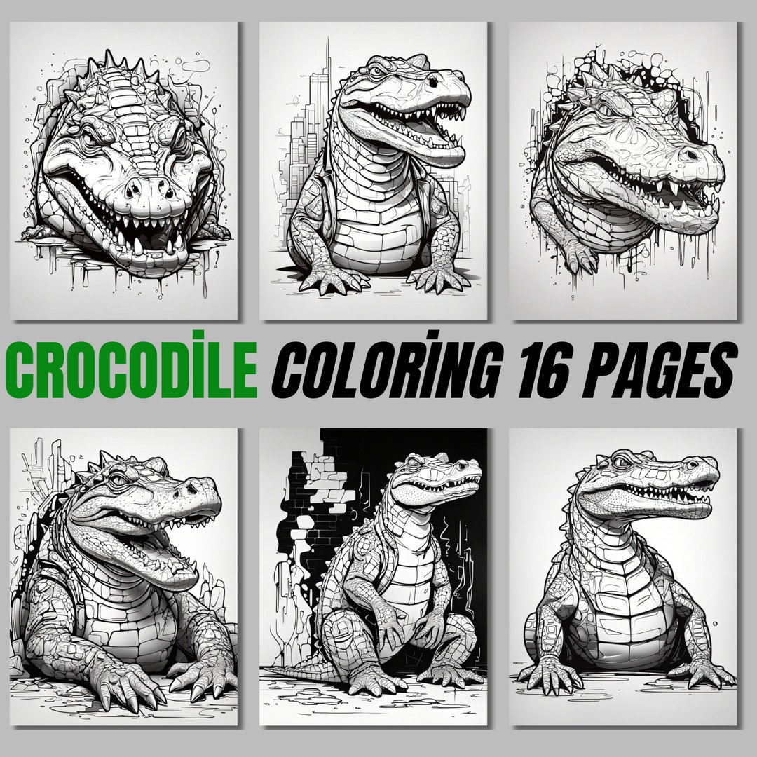 Intricate Crocodile Coloring Pages for Adults - 16 Pages of Detailed A4 ...