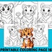 Baby Tiger Coloring Pages – 16 Cute Animal Illustrations (PDF) - Etsy