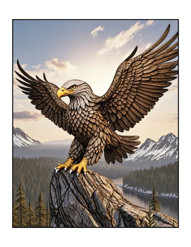 Soaring Eagle Adult Coloring Page Intricate Nature Illustration ...