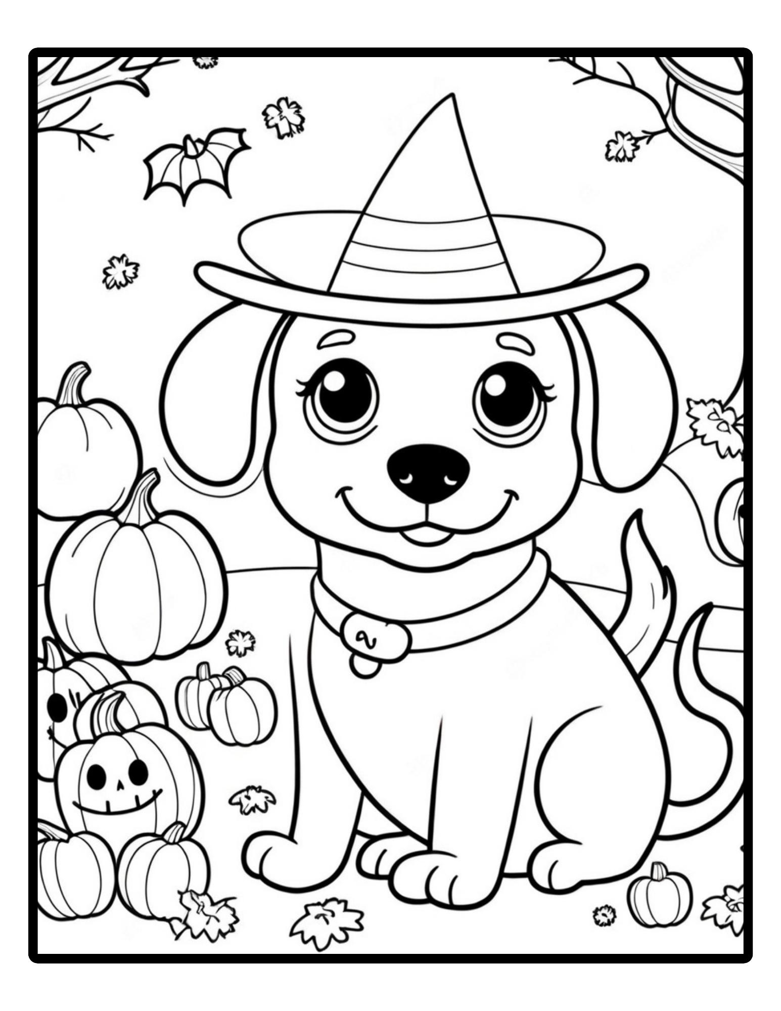 Halloween Animal Coloring Pages | 30 Unique Sheets | Dog - Etsy