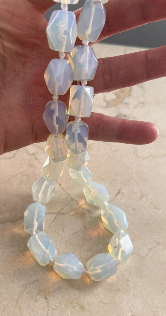 Old Stock New Beautiful Chunky Faceted Opalite Glass … - Gem