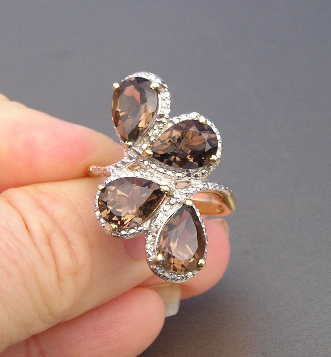 Beautiful Chuck Clemency STS Gold Over Sterling 925 Brown Topaz ...
