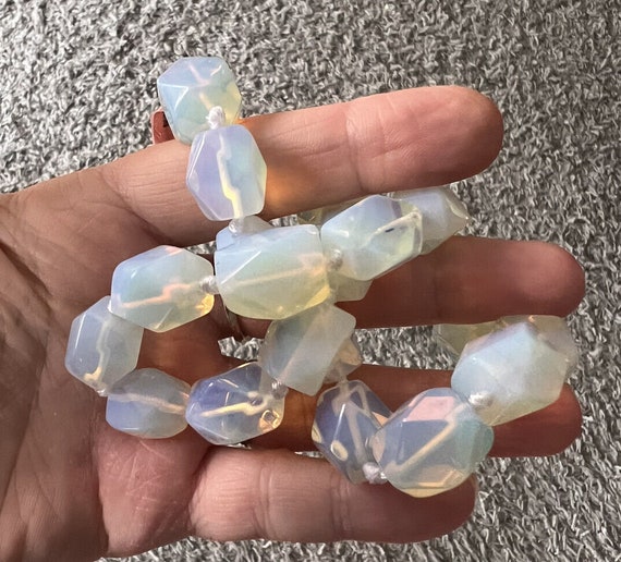 Old Stock New Beautiful Chunky Faceted Opalite Glass … - Gem
