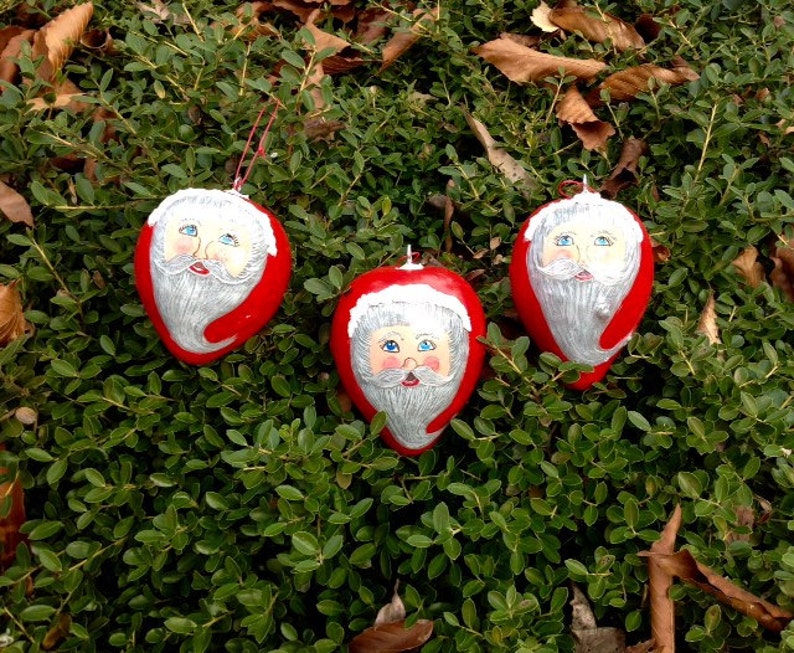 Happy Santa large egg gourd ornaments | Etsy