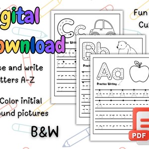 ABC Book-letter Tracing and Color Bookblack and Whitealphabet Tracing ...