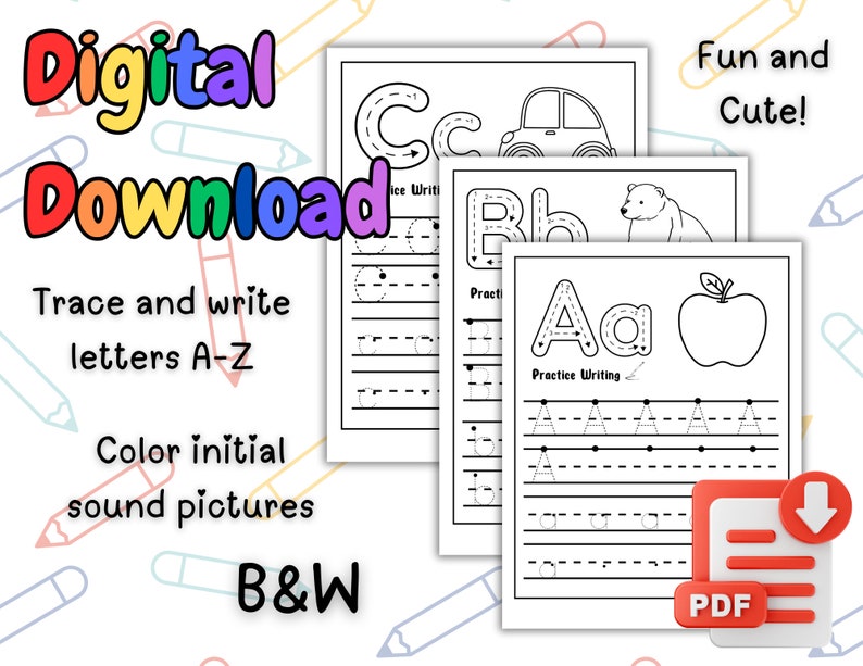 ABC Book-letter Tracing and Color Bookblack and Whitealphabet Tracing ...