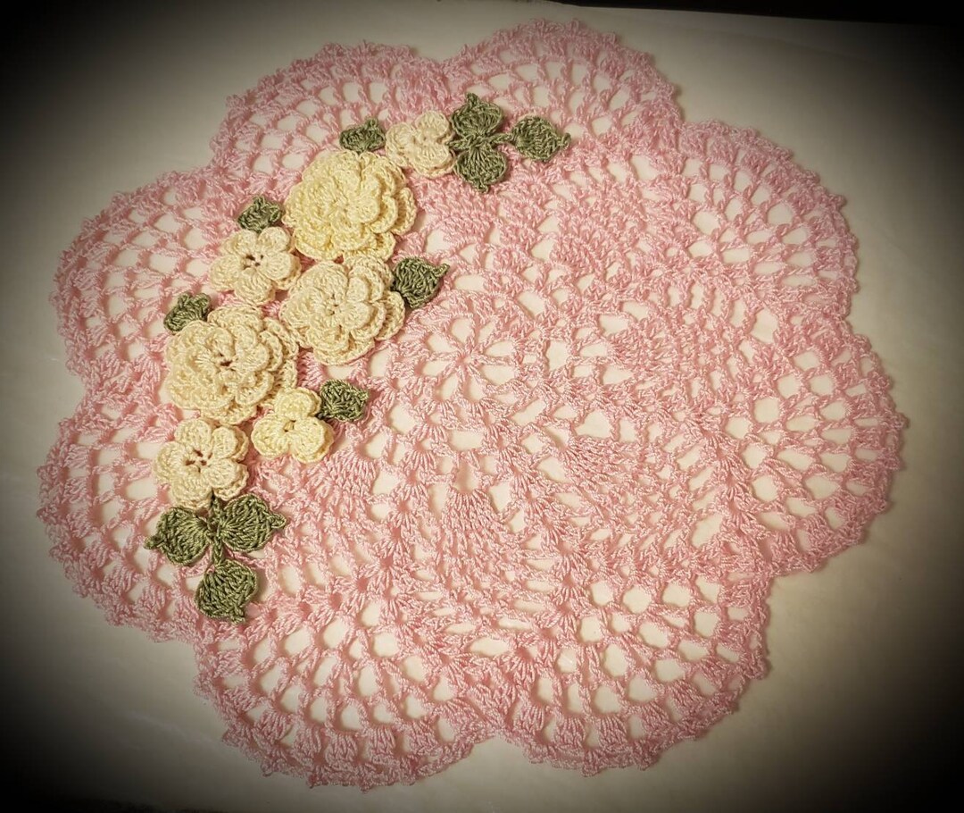 New! Pink Roses Doily Made to Order - Etsy