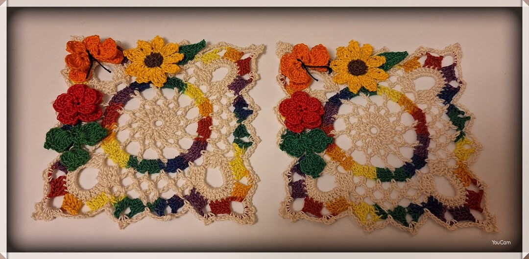 New Fall Sunflower Butterfly Doilies Set of 2 READY TO SHIP - Etsy
