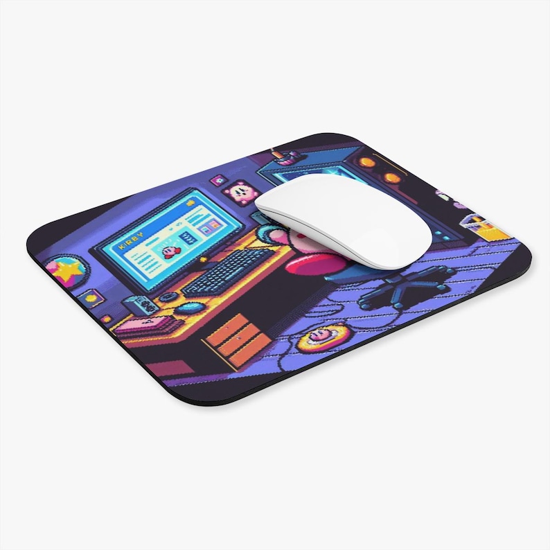 Kirby Mouse Pad Gaming Kawai in His Room Desk Mat Xxl and Led Option ...