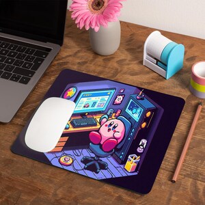 Kirby Mouse Pad Gaming Kawai in His Room Desk Mat Xxl and Led Option ...
