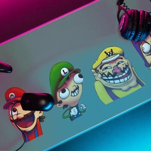 Meme Bros Mouse Pad - Mario, Luigi, Wario, & Waluigi Gaming for Your ...
