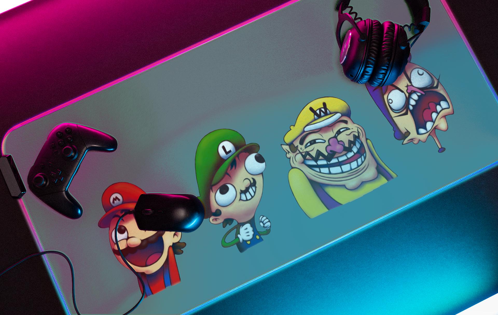Meme Bros Mouse Pad - Mario, Luigi, Wario, & Waluigi Gaming for Your ...