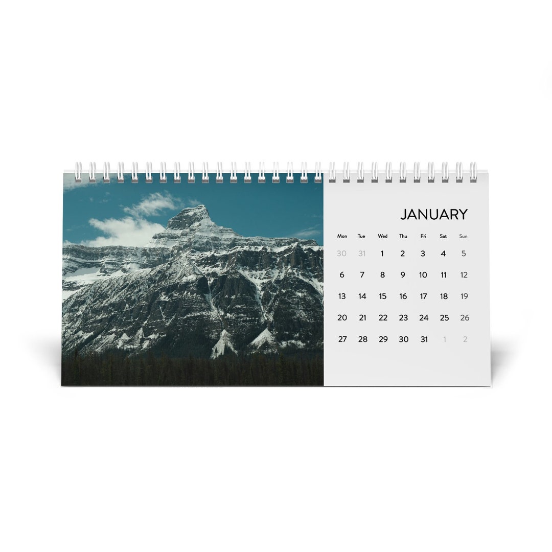 LANDSCAPE Desk Calendar 2025 Grid - Etsy