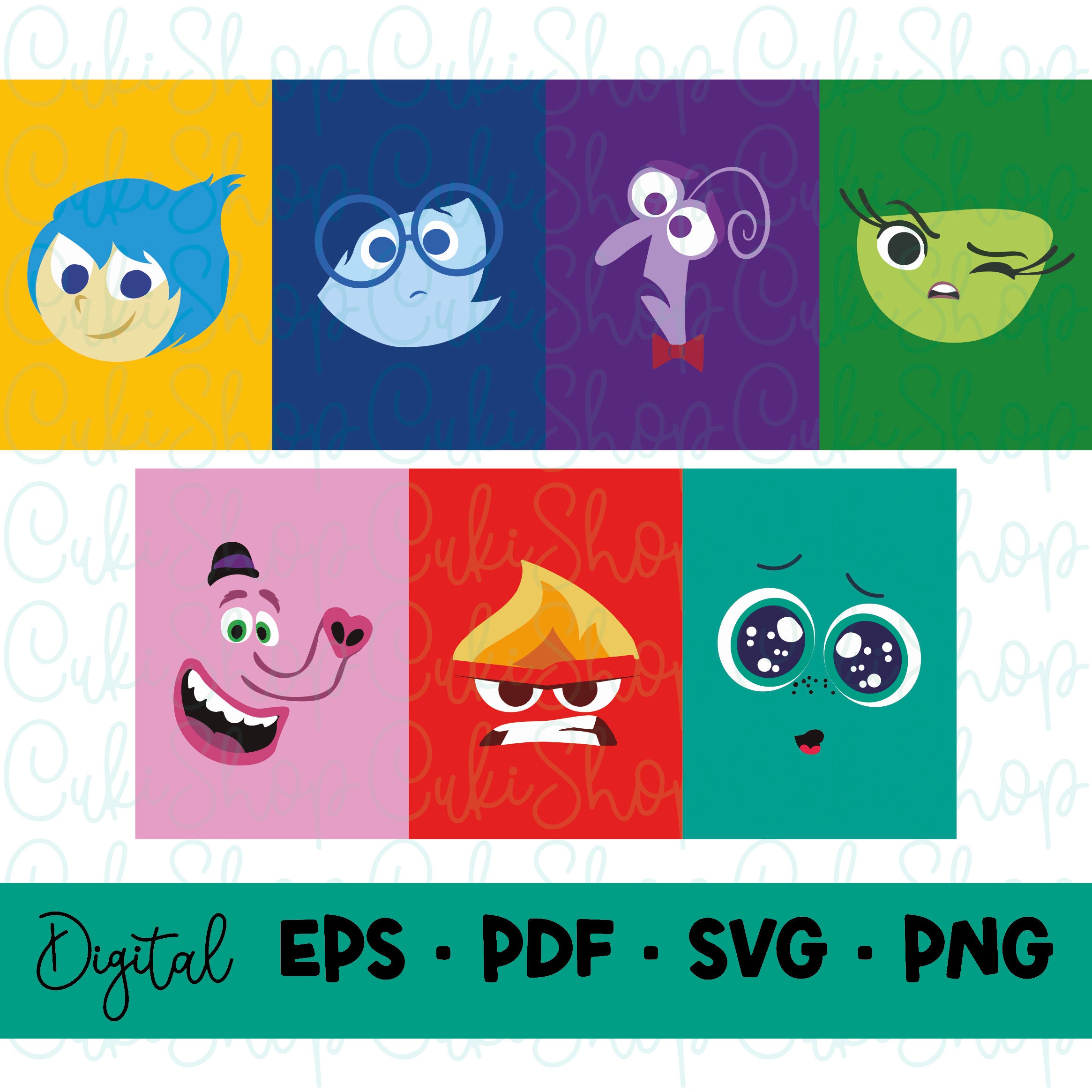 Inside Out Faces Svg / Png / Eps / Pdf Digital Files - Etsy