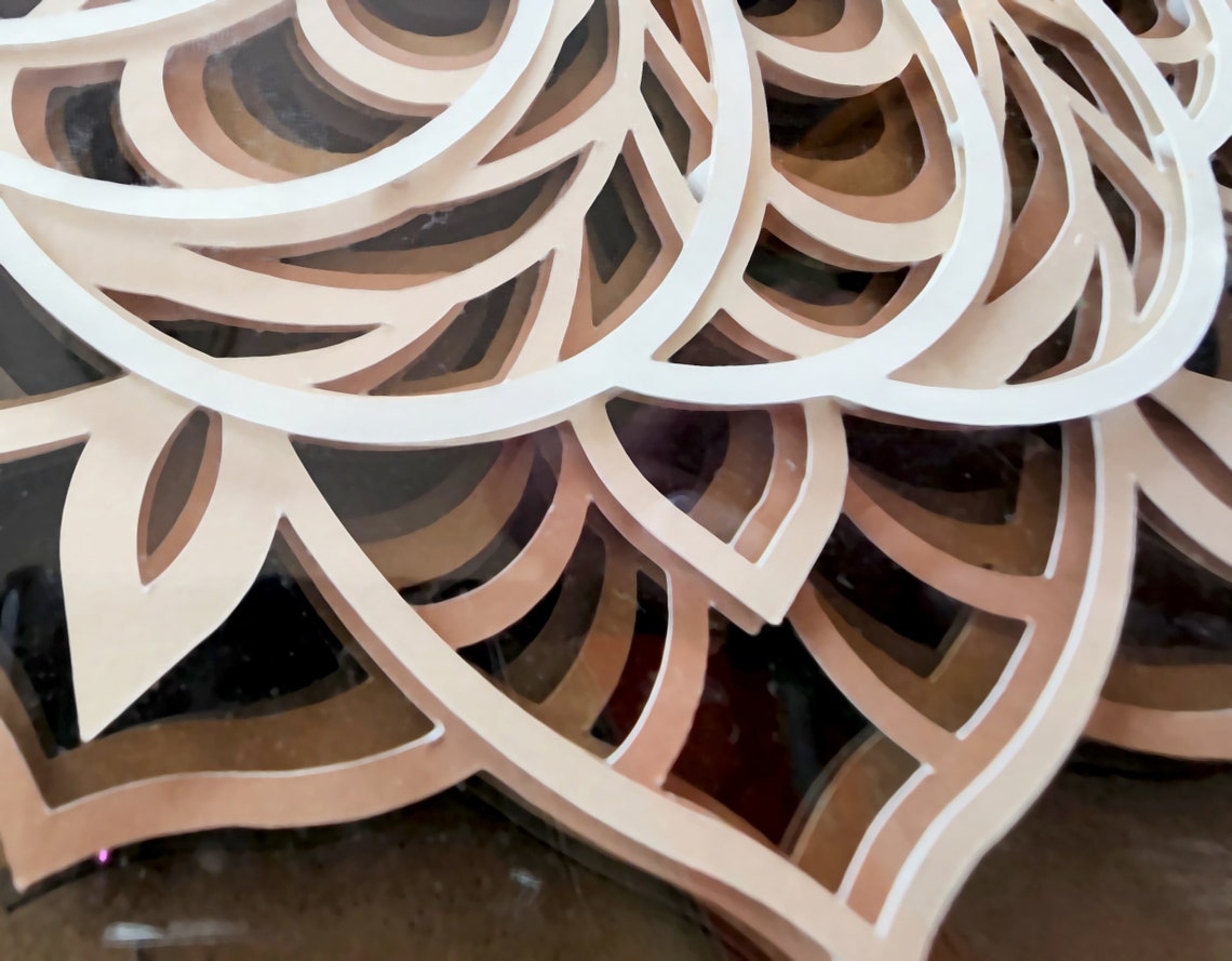 12" Multilayered 3D Paper Art Mandala, Framed - Etsy