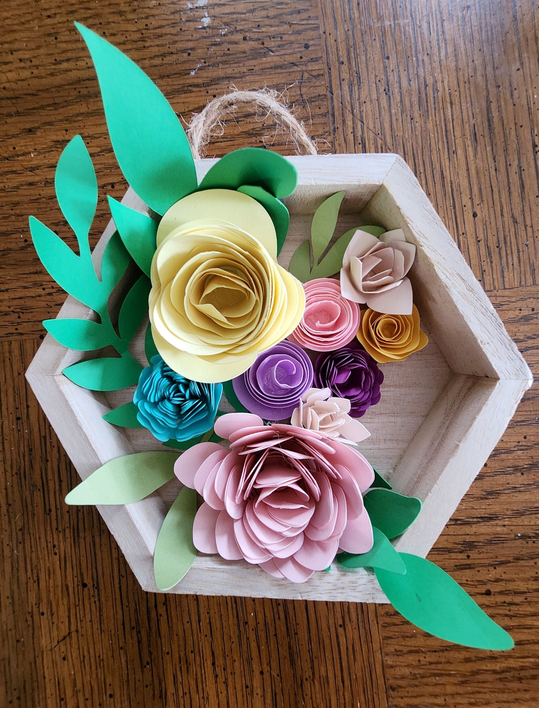 3D Paper Flower Arrangement in Shadowbox - Etsy