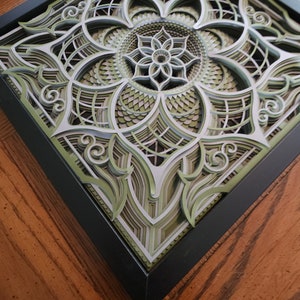 12" Multilevel 3D Paper Mandala With Frame - Etsy