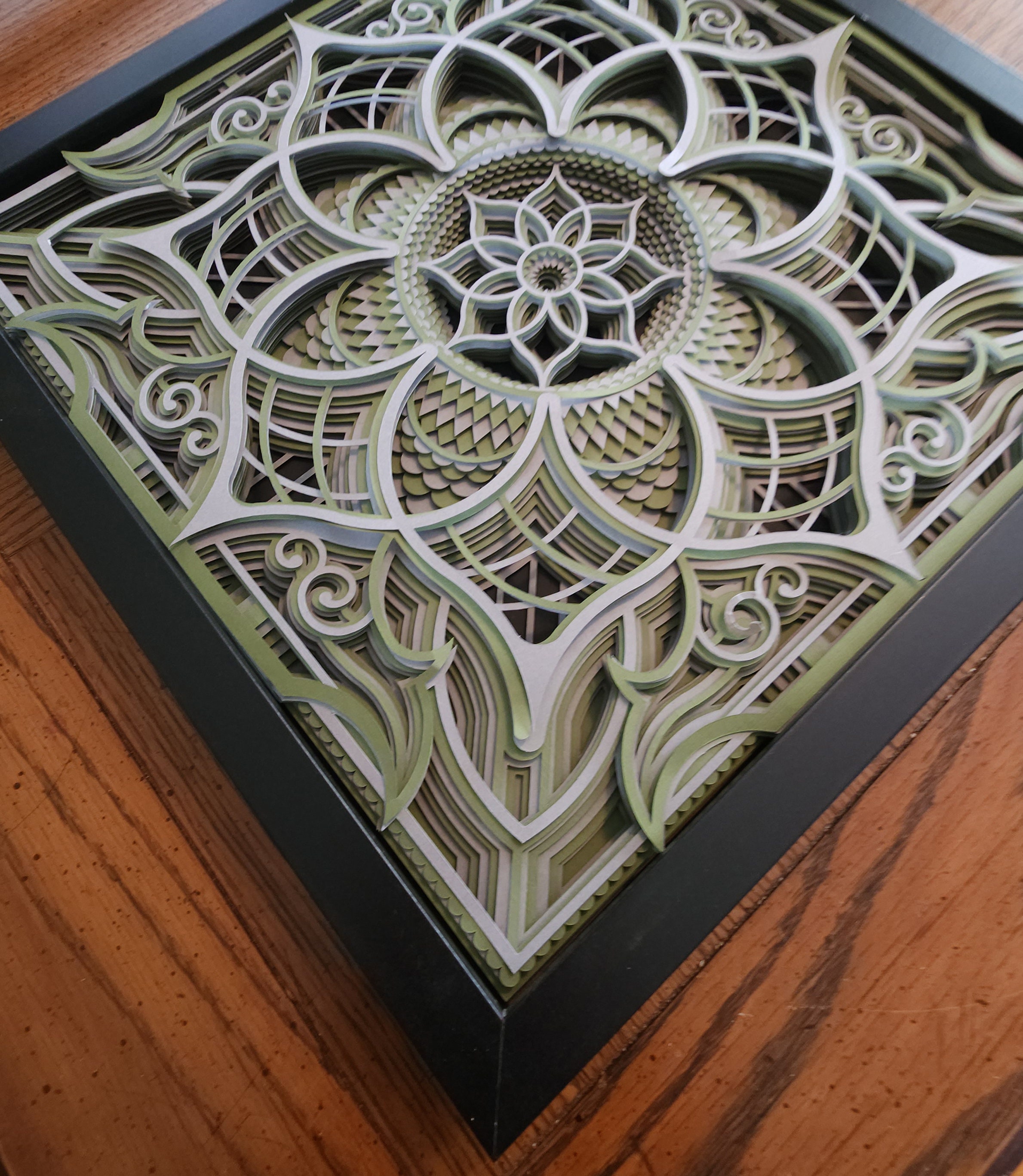 12" Multilevel 3D Paper Mandala With Frame - Etsy