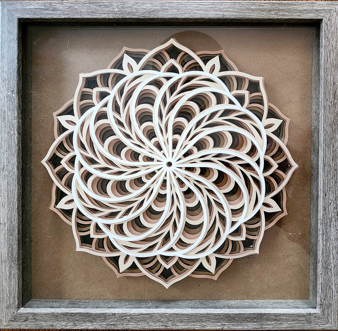 12" Multilayered 3D Paper Art Mandala, Framed - Etsy