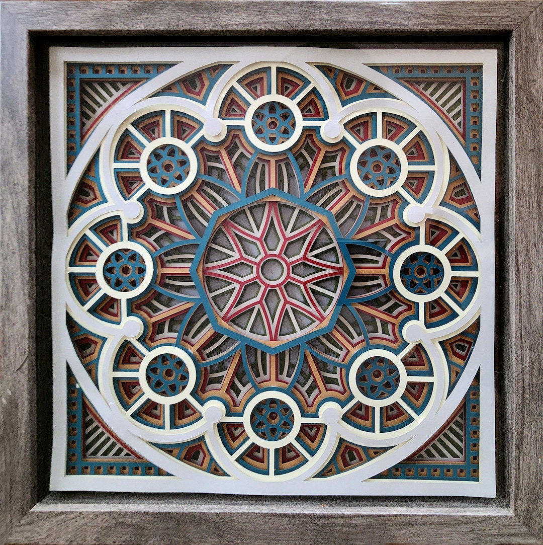 12" Multilayered 3D Paper Art Mandala, Framed - Etsy