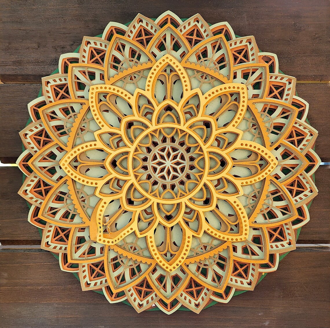 10" Mandala Multilayer Paper Art on Wooden Panel - Etsy