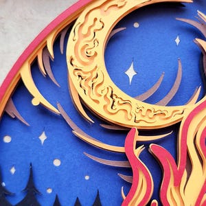 Campfire 3D Paper Art in Shadowbox - Etsy