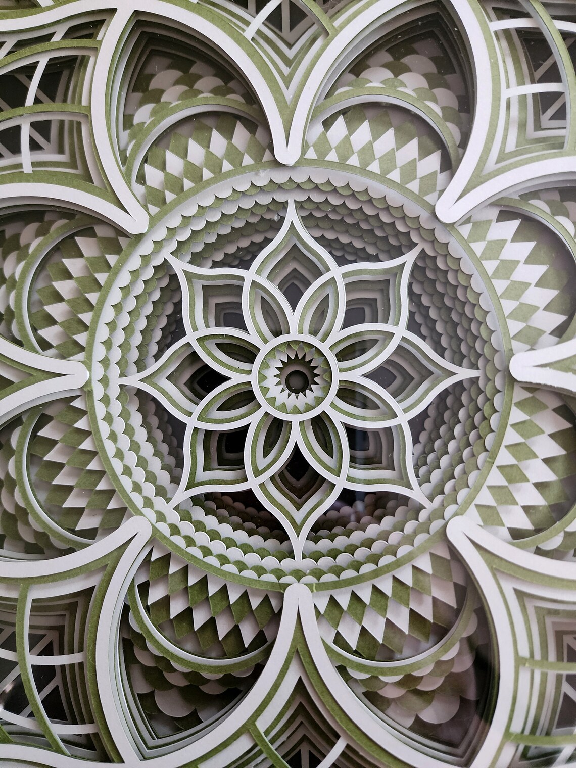 12" Multilevel 3D Paper Mandala With Frame - Etsy