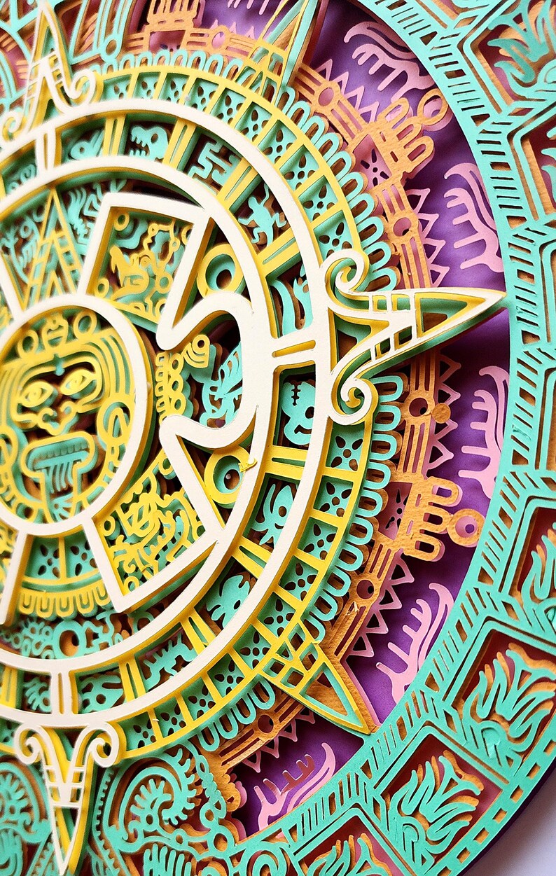 Aztec Medallion 3D Paper Art - Etsy