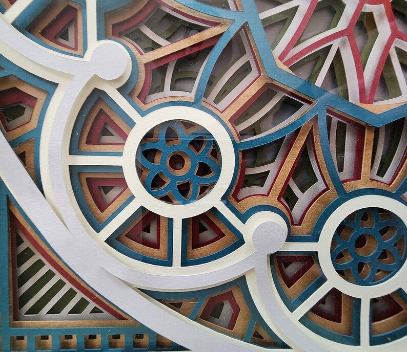 12" Multilayered 3D Paper Art Mandala, Framed - Etsy