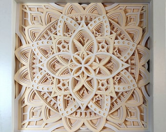 12" Multilayered 3D Paper Art Mandala, Framed - Etsy