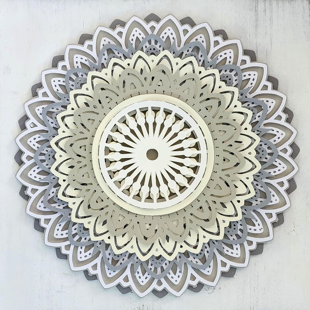 10" Multilayer 3D Paper Art, Round Mandala, Mounted on Wood Panel - Etsy