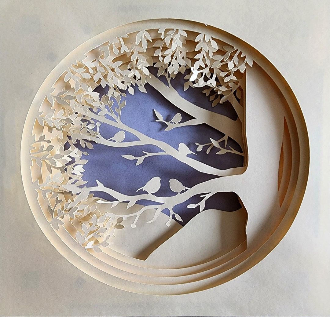 8" Tree of Life Paper Art, Framed - Etsy