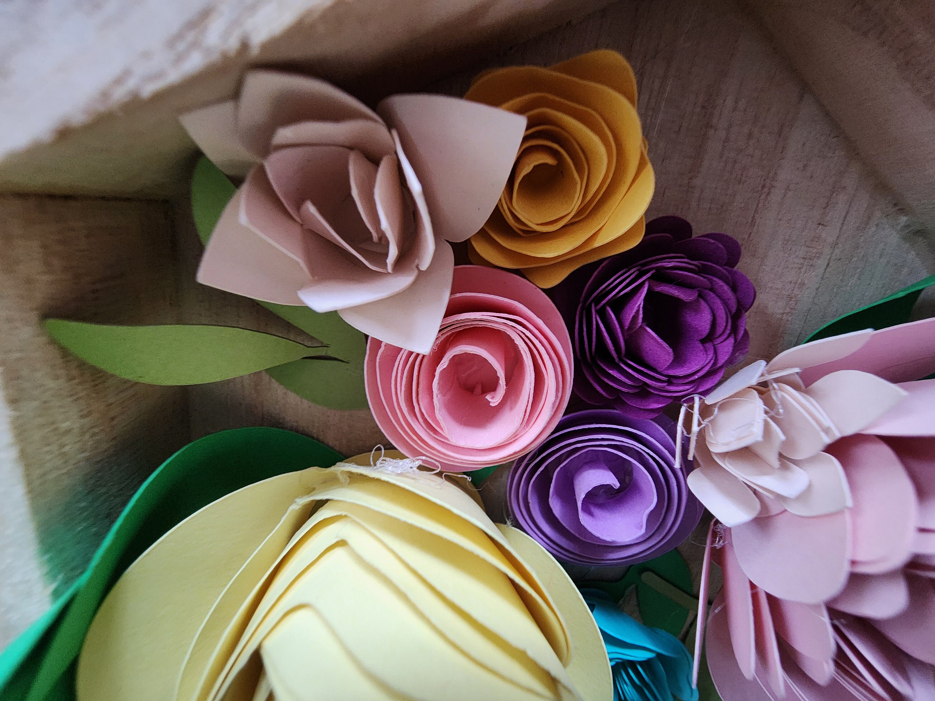 3D Paper Flower Arrangement in Shadowbox - Etsy