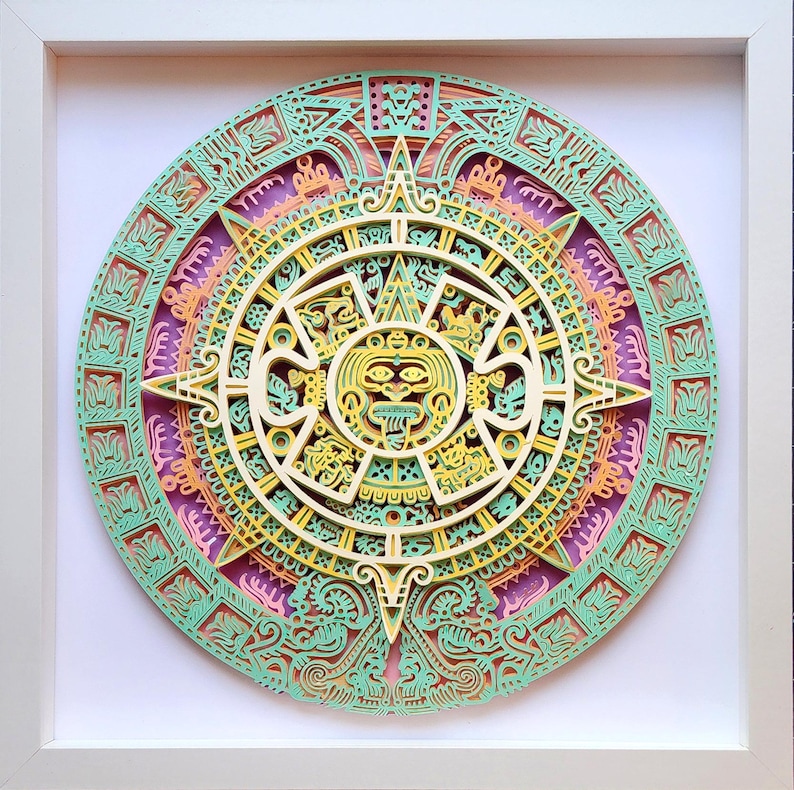 Aztec Medallion 3D Paper Art - Etsy