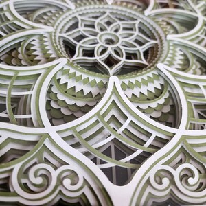 12" Multilevel 3D Paper Mandala With Frame - Etsy