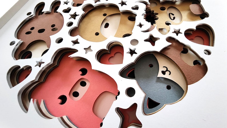 Baby Animals 3D Paper Art - Etsy