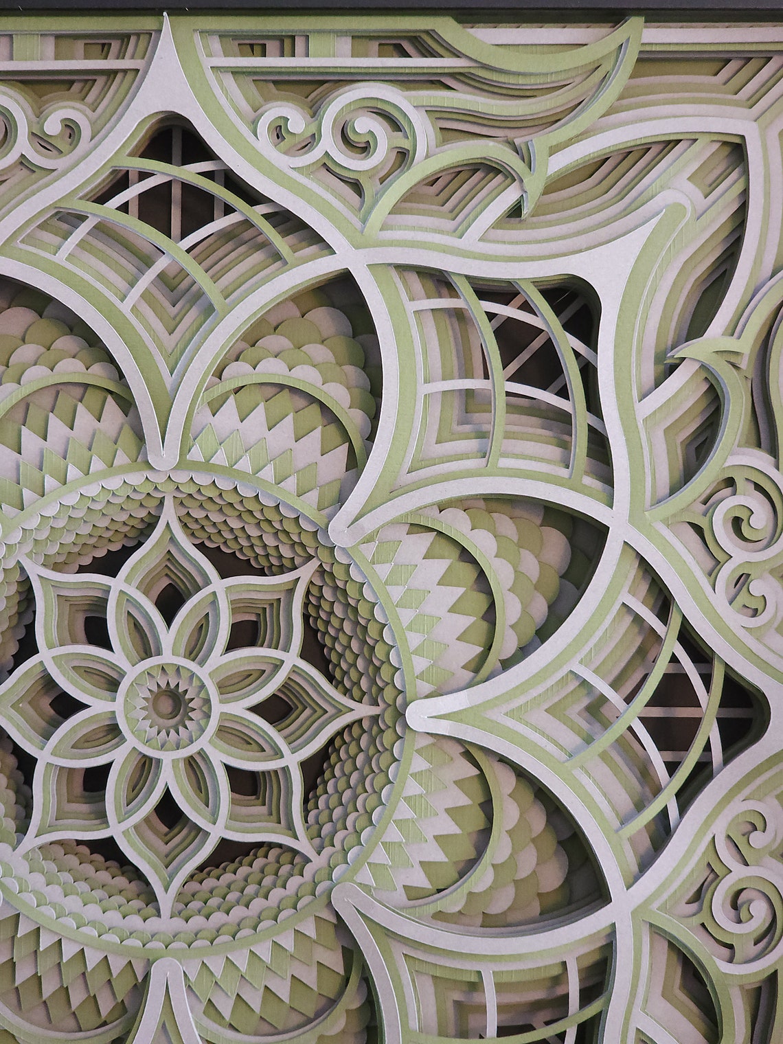 12" Multilevel 3D Paper Mandala With Frame - Etsy