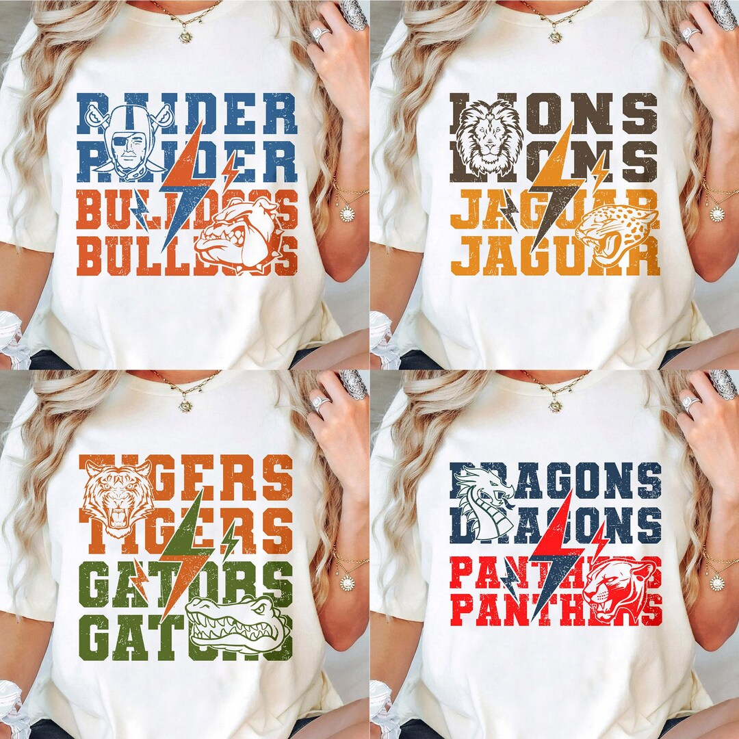 Custom Football House Divided Mascot Shirt, Tinatge Team Logo College ...